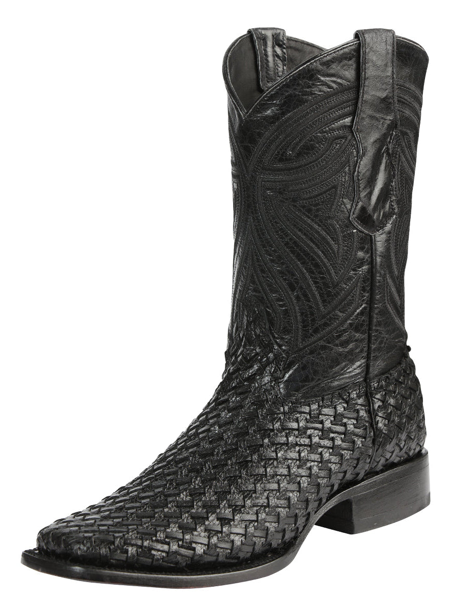 El General Men’s Leather Rodeo Boots Petatillo - Black 45096 – El ...