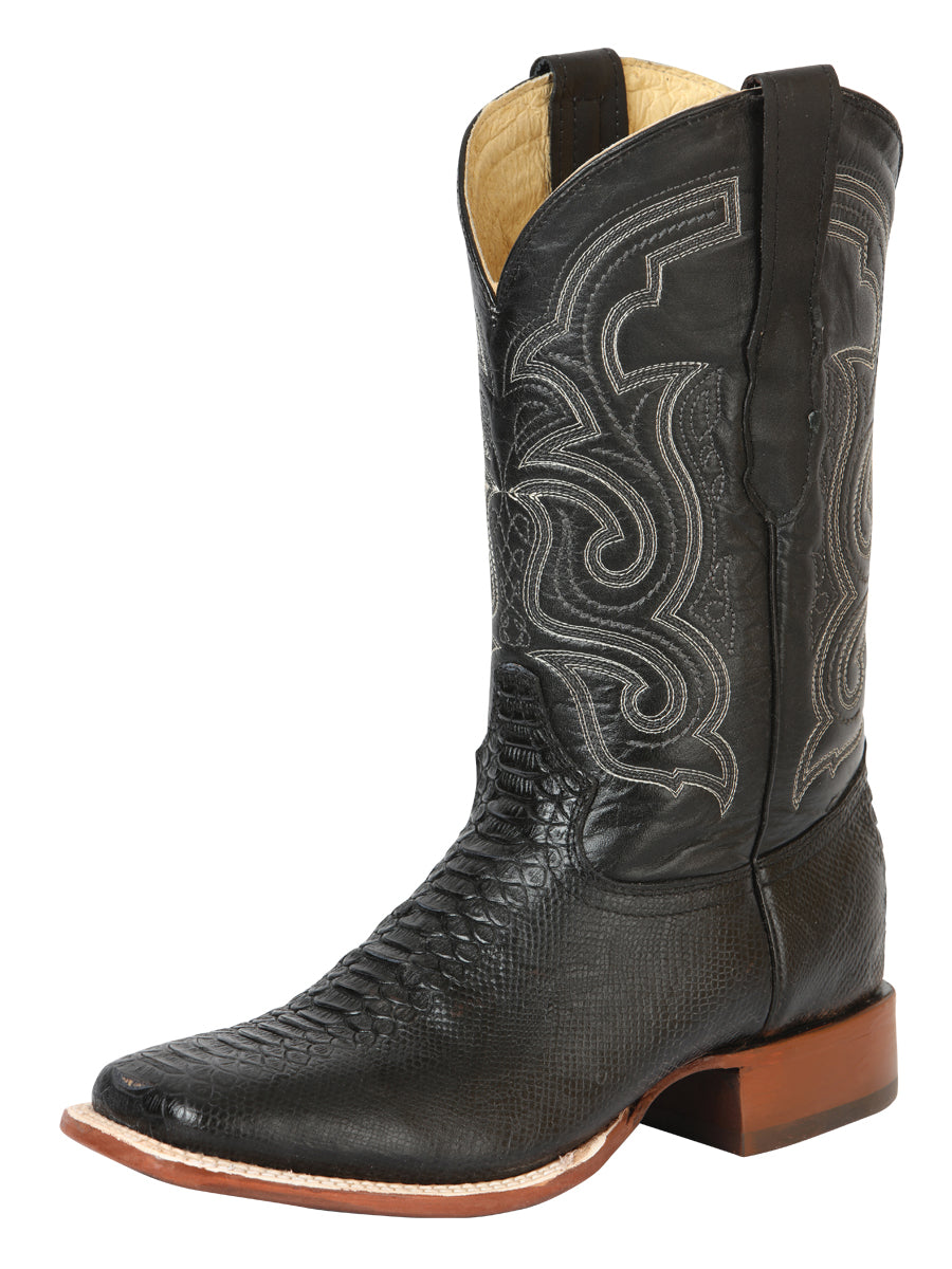 El General Men’s Python Imitation Rodeo Boots - Black 45433 – El ...