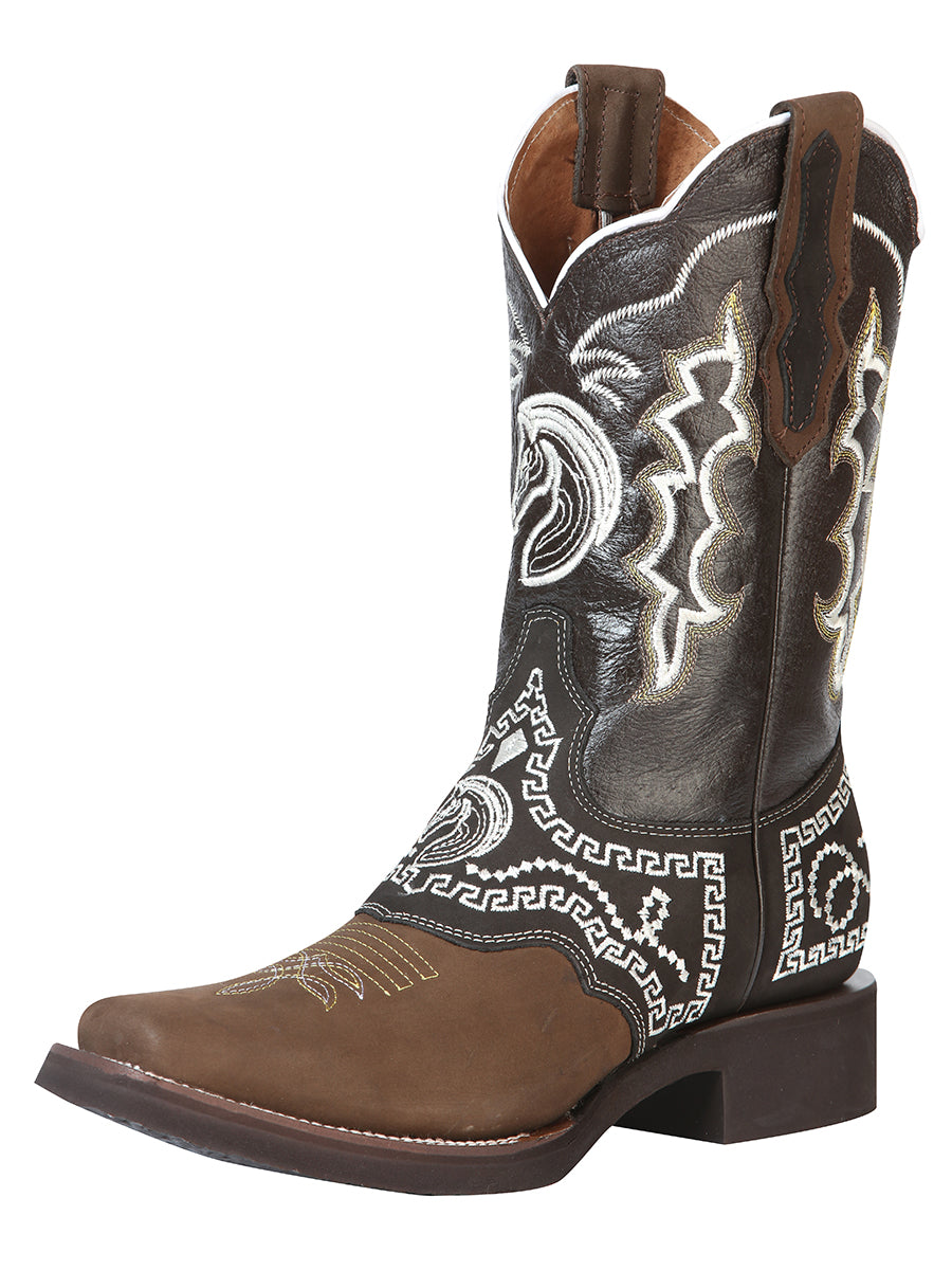 El General Rodeo Boot - Nobuck Dark Brown with Embroidery 51117 – El ...