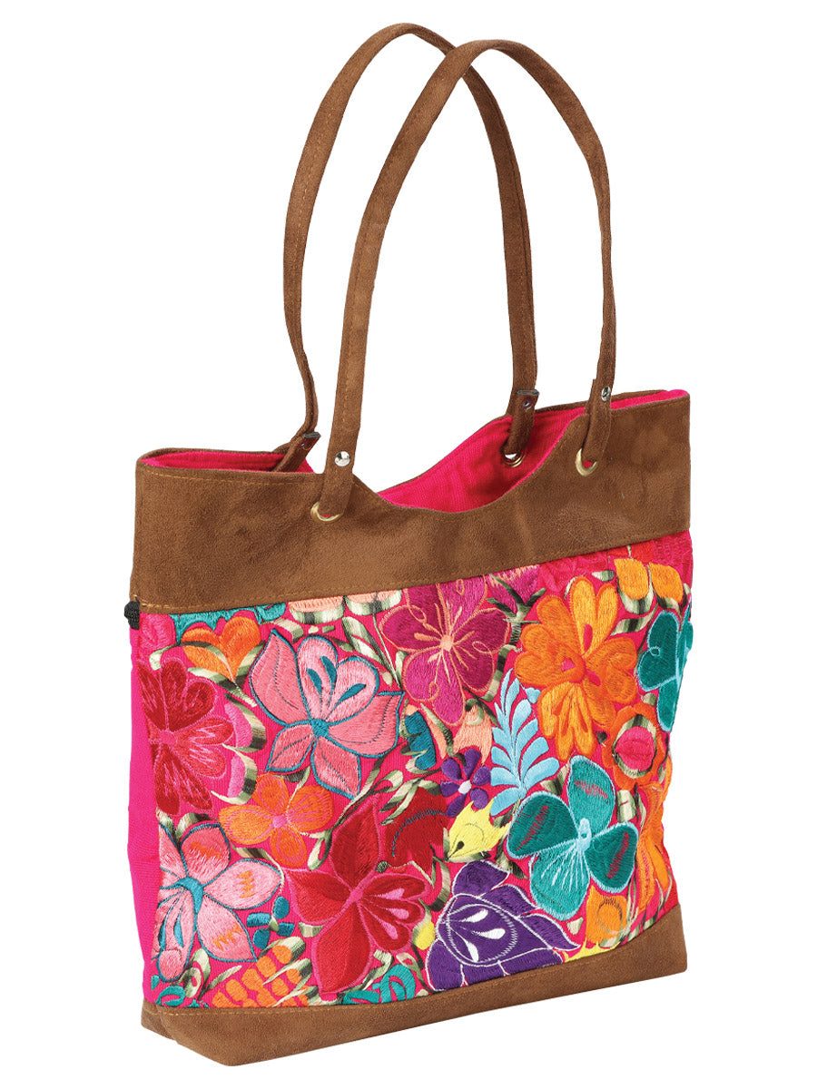 Artisanal Embroidered Handbag Suede Multicolor 602922 – El General ...