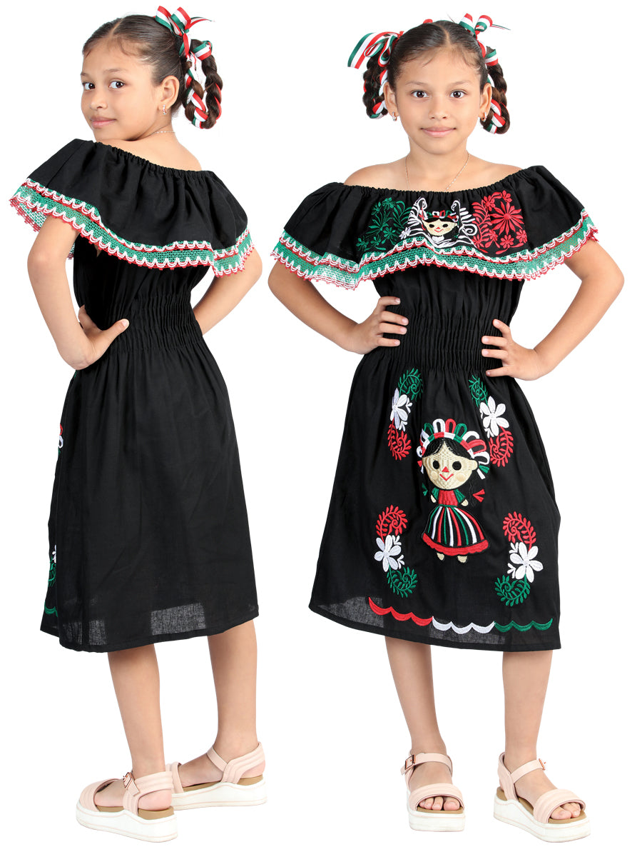 Artisanal Dress Lele 100% Cotton Black 603992 – El General Western Wear